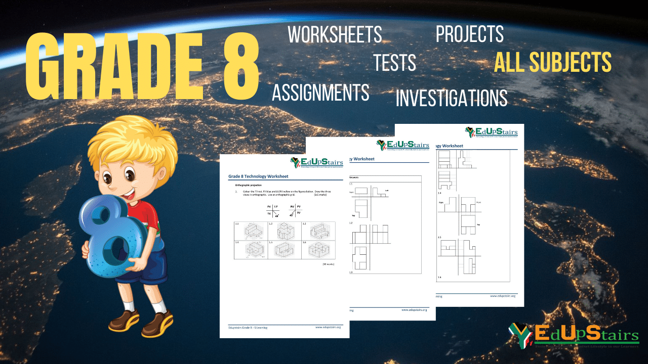 GRADE 8 WORKSHEETS, TESTS, ASSIGNMENTS, INVESTIGATIONS AND PROJECTS ...