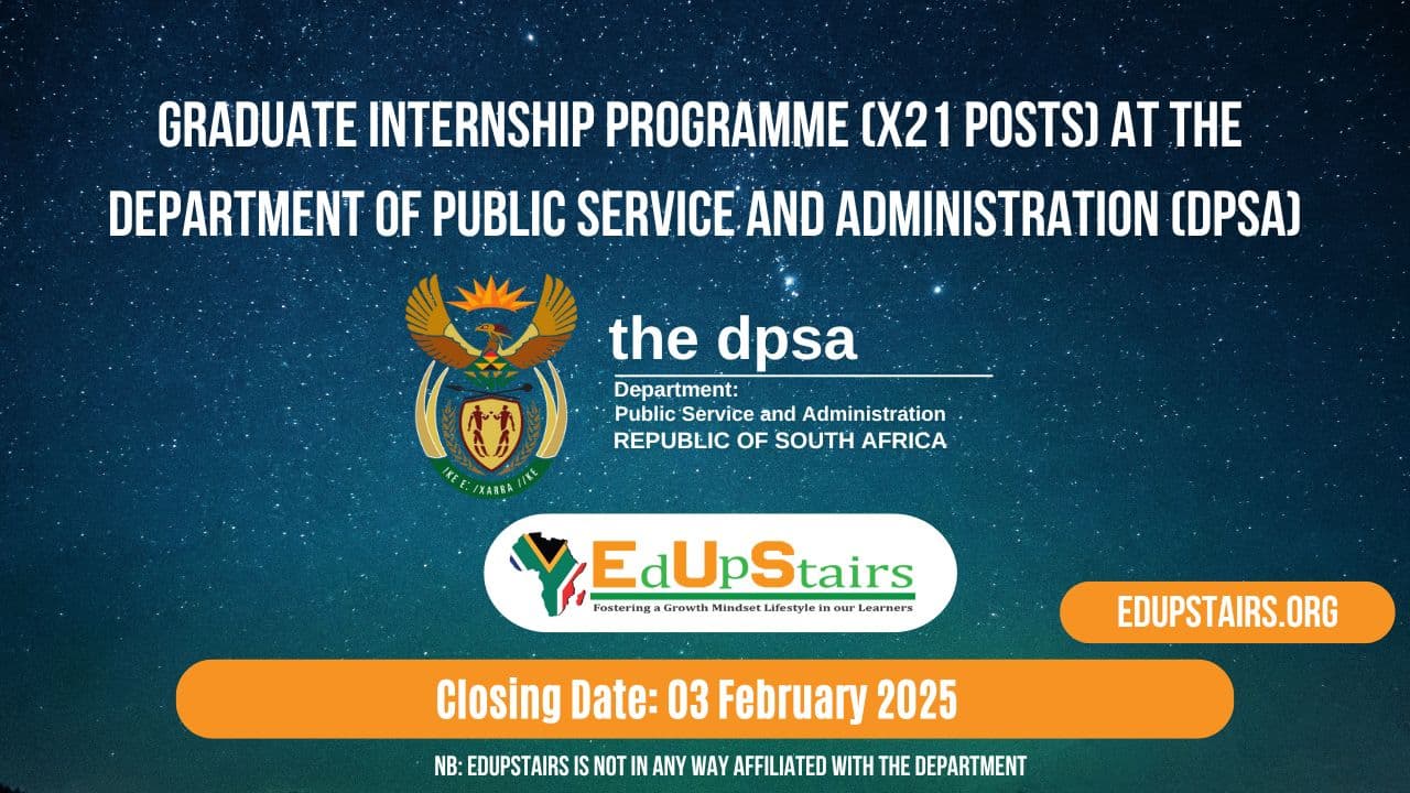 Graduate Internship Programme (X21 Posts) at the Department of Public ...