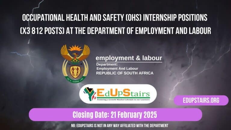 Occupational Health and Safety (OHS) Internship Positions (X3 812 Posts ...