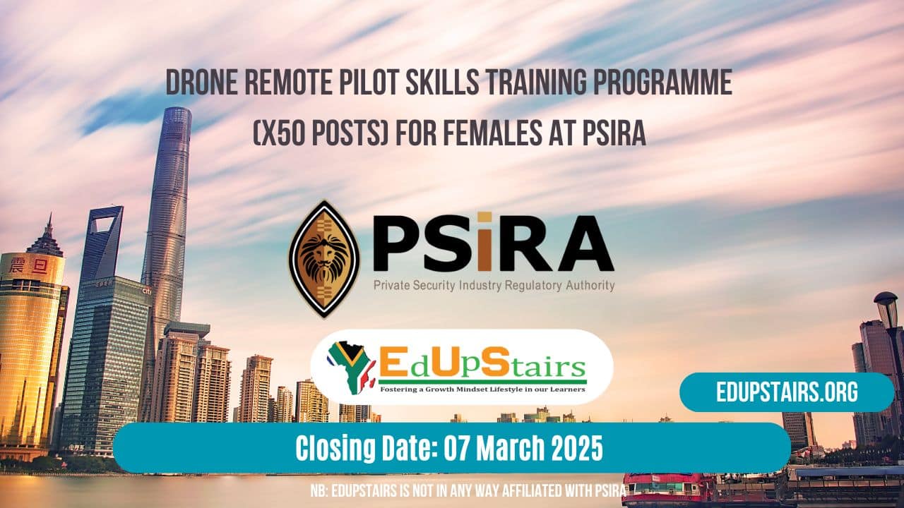 Drone Remote Pilot Skills Training Programme (X50 Posts) for Females at ...