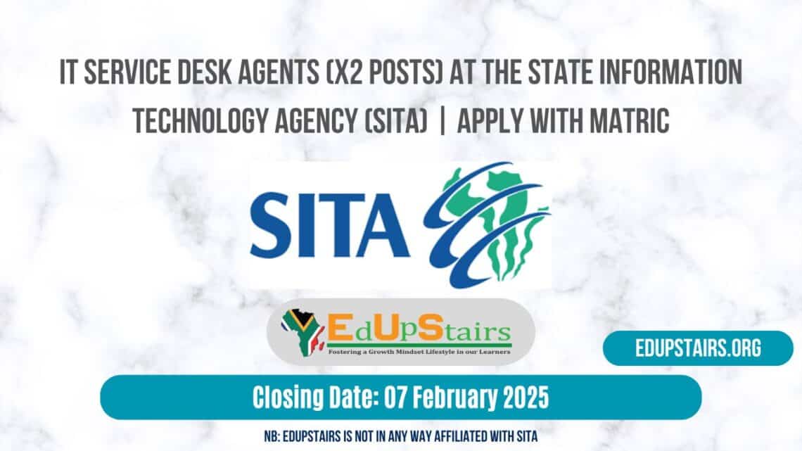 IT Service Desk Agents (X2 Posts) at the State Information Technology ...