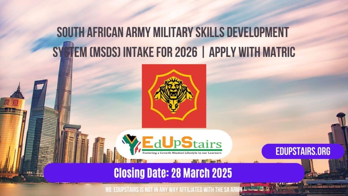 South African Army Military Skills Development System (MSDS) Intake For ...