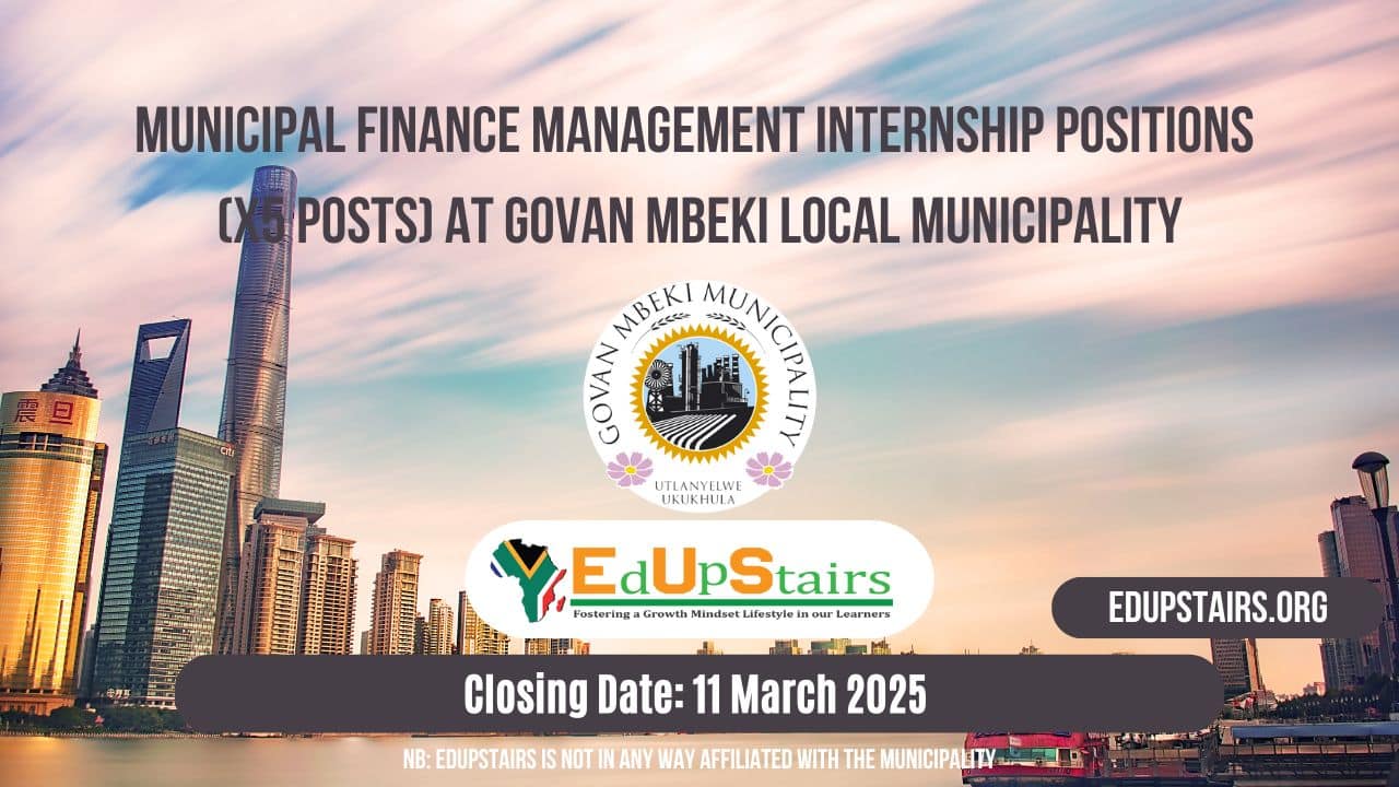 Municipal Finance Management Internship Positions (X5 Posts) at Govan ...