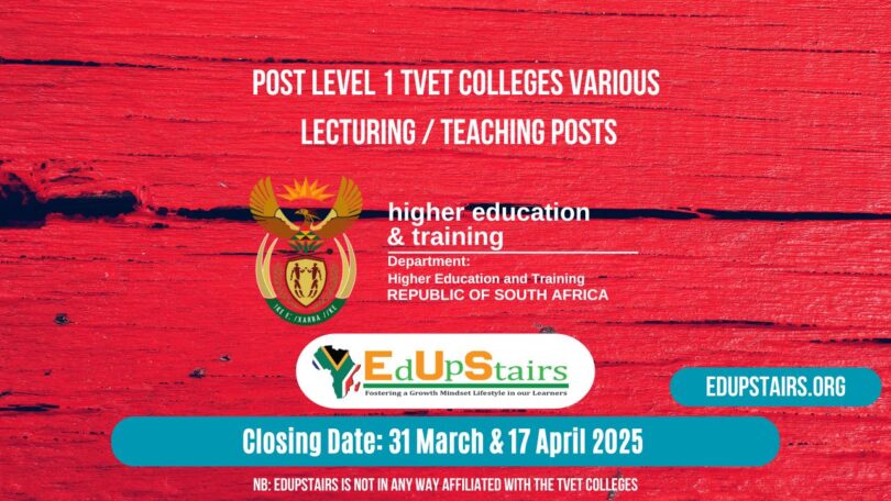 Post Level 1 TVET Colleges Various Lecturing / Teaching Posts Closing ...