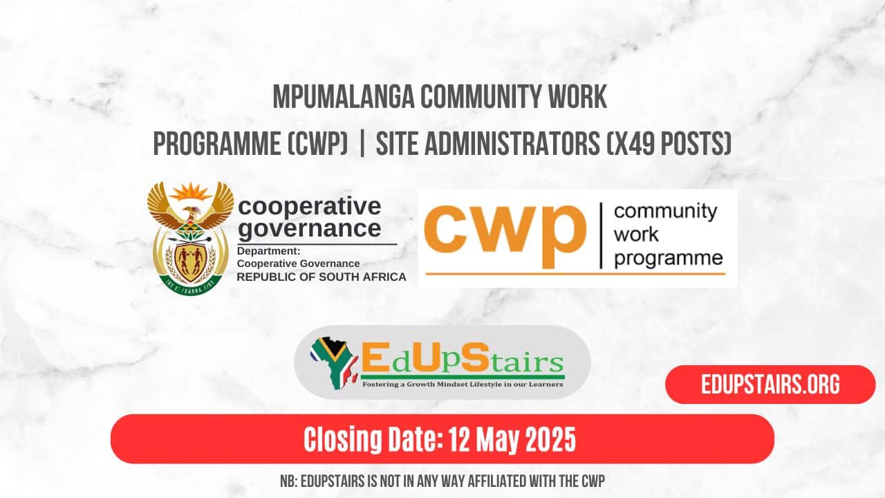Mpumalanga Community Work Programme (CWP) | Site Administrators (X49 ...