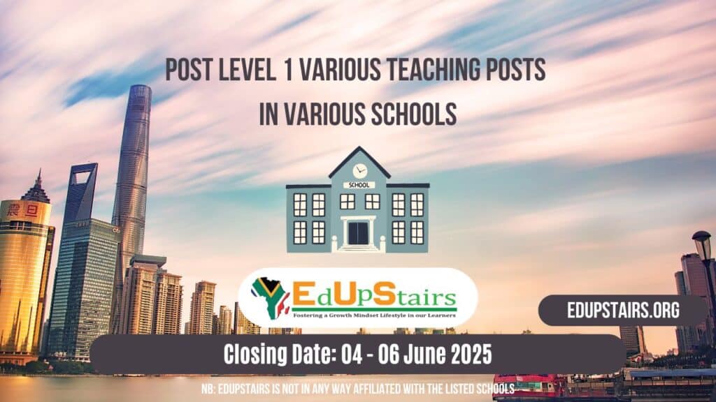 Post Level 1 Various Teaching Posts Closing from the 4th to the 6th ...