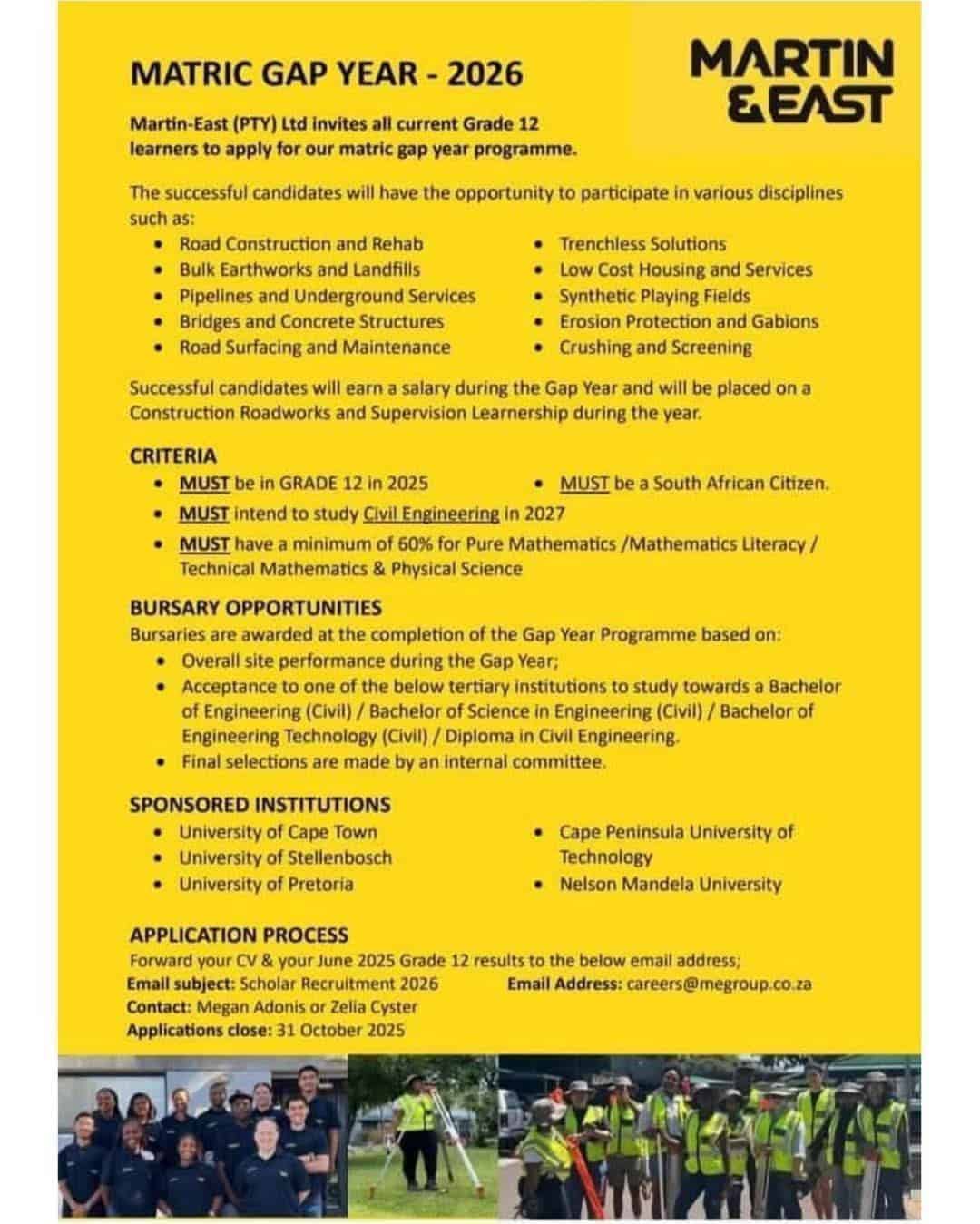 Martin & East Matric Gap Year Programme for 2026 - Edupstairs