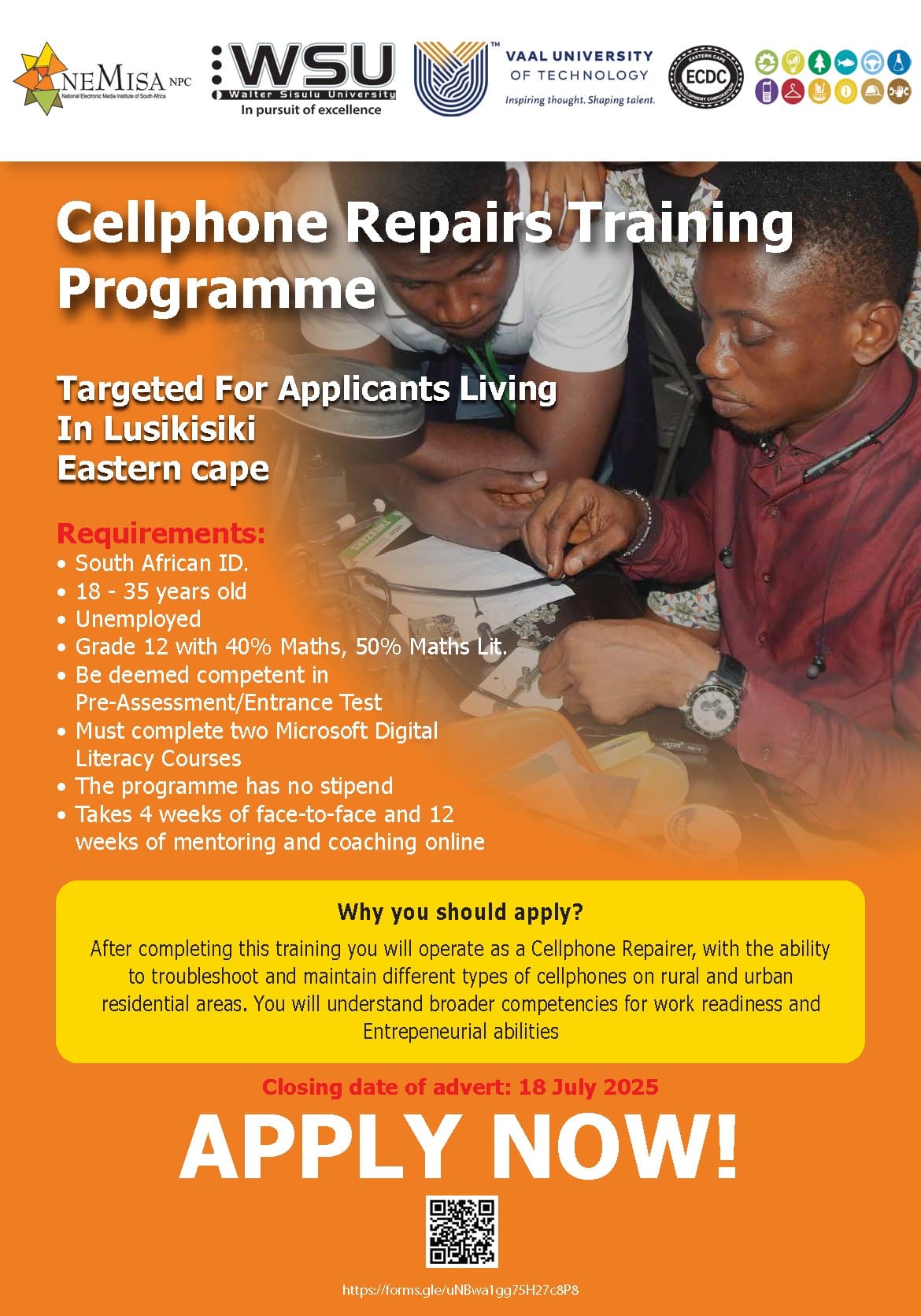 NEMISA Cellphone Repair Training Programme for 2025 - Edupstairs
