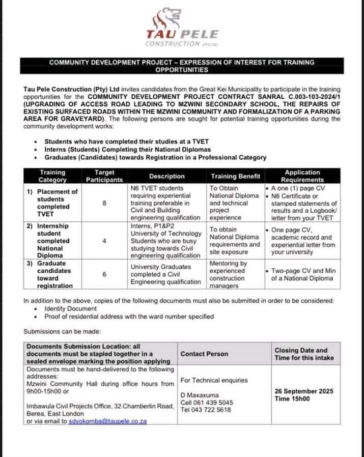 Tau Pele Construction: Community Development Training Opportunities ...